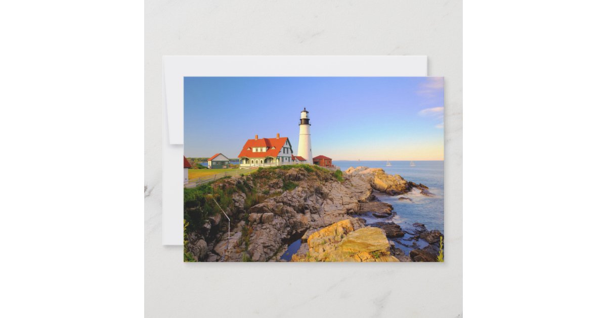 Lighthouses | Rockport Lighthouse Maine Thank You Card | Zazzle