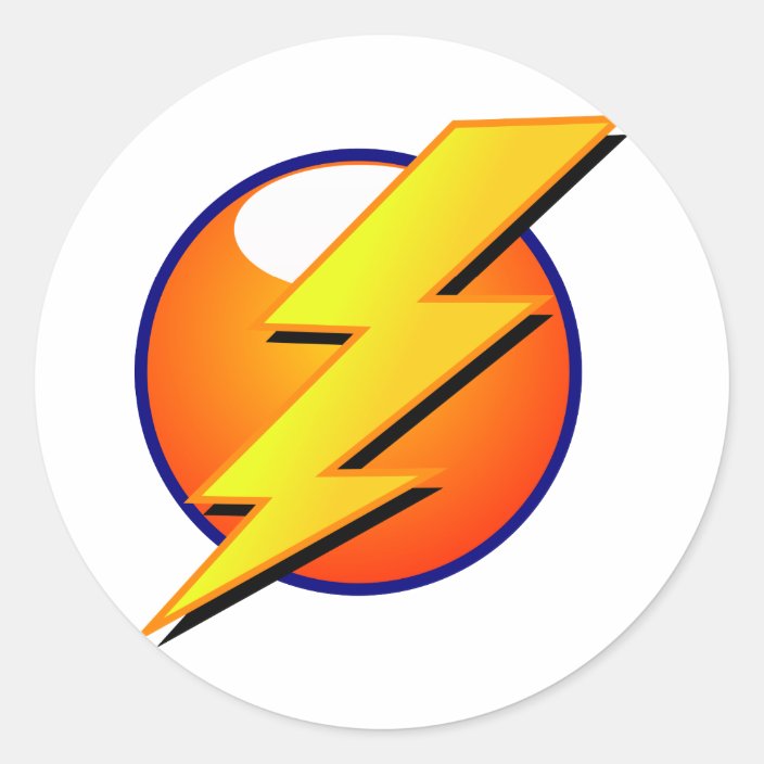 Lightning Bolt Large Sticker | Zazzle.co.uk