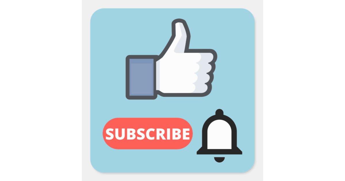 Like and Subscribe Square Sticker | Zazzle