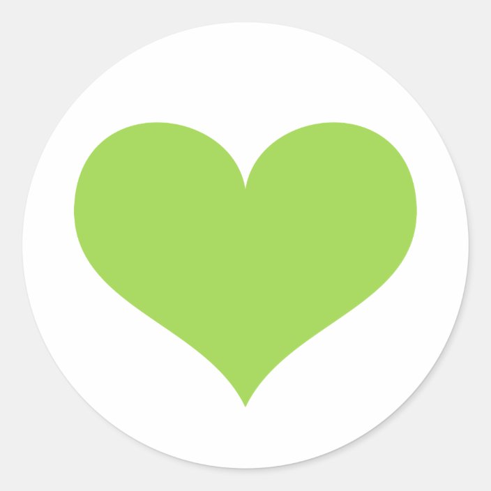 Lime green heart love or Valentines day Classic Round Sticker | Zazzle ...
