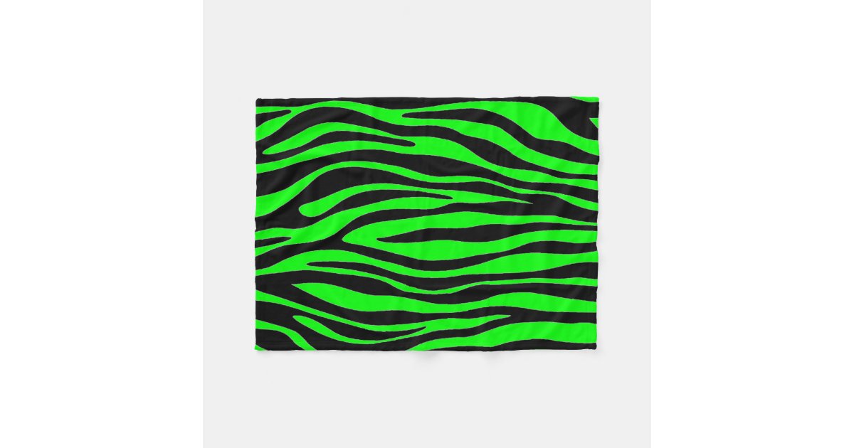 Lime Green Zebra Fleece Blanket | Zazzle