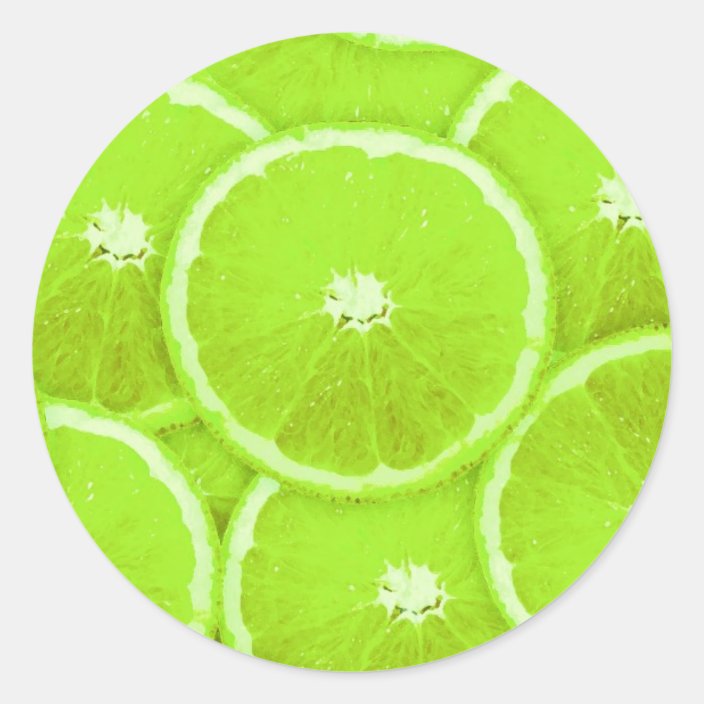 Lime slices classic round sticker | Zazzle.co.uk