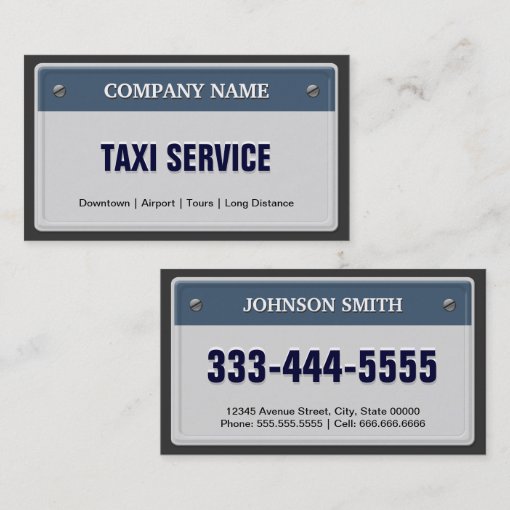 Limo & Taxi Service - Cool Licensed Plate Business Card | Zazzle