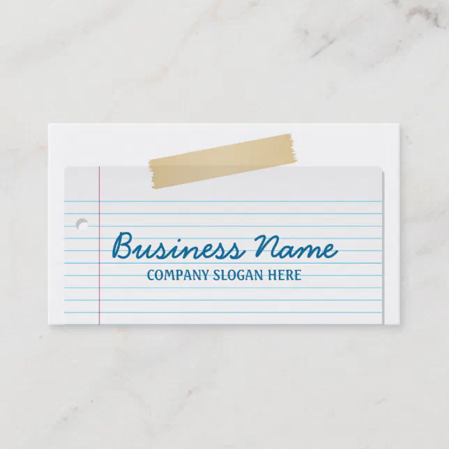 Lined Paper Business Card | Zazzle
