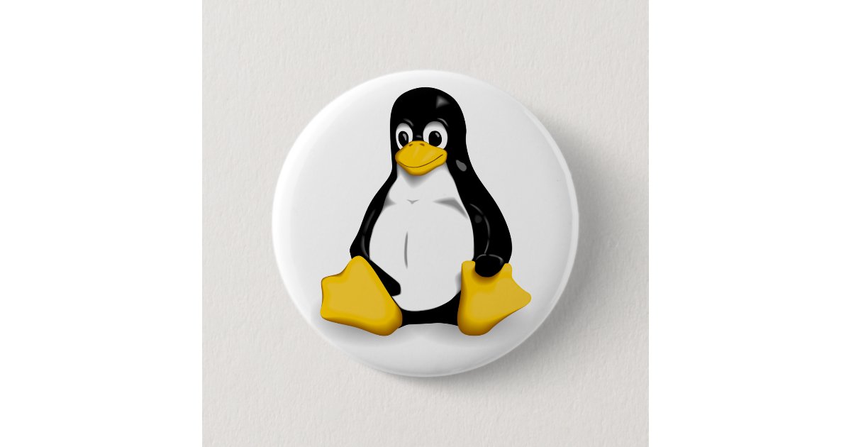 Linux Tux Pin back Button | Zazzle