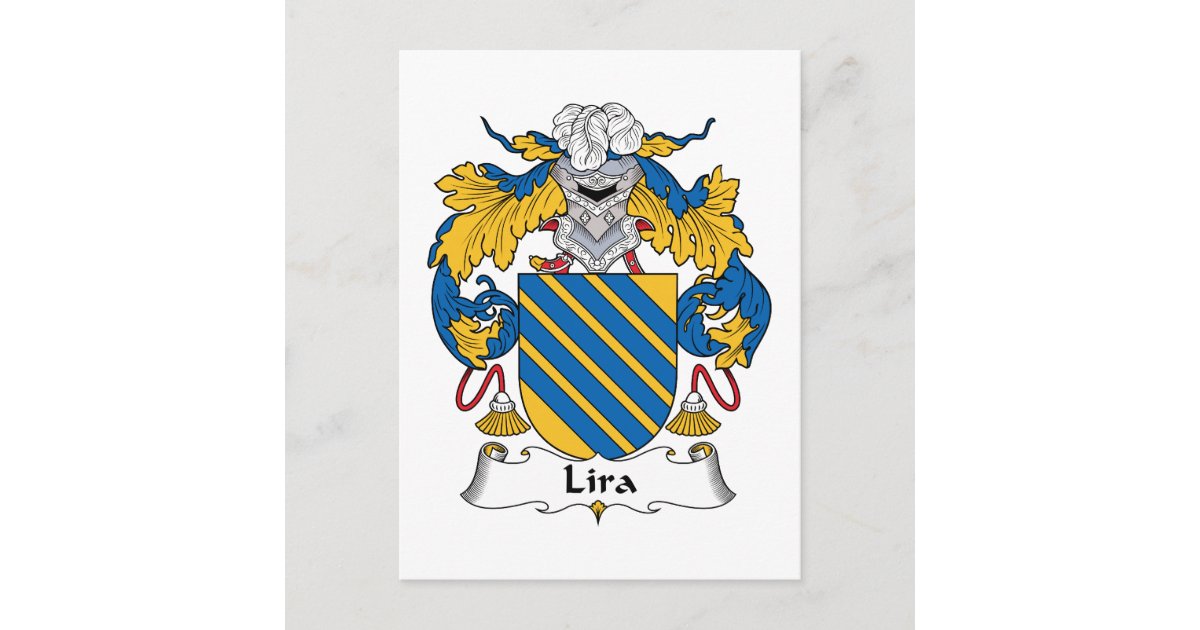 Lira Family Crest Postcard | Zazzle