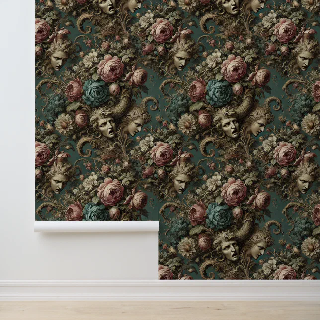 Litany of Aristocrats – Gothic Floral Design Wallpaper | Zazzle