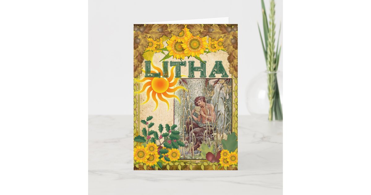 Litha Summer Solstice Pagan Greeting Card Zazzle