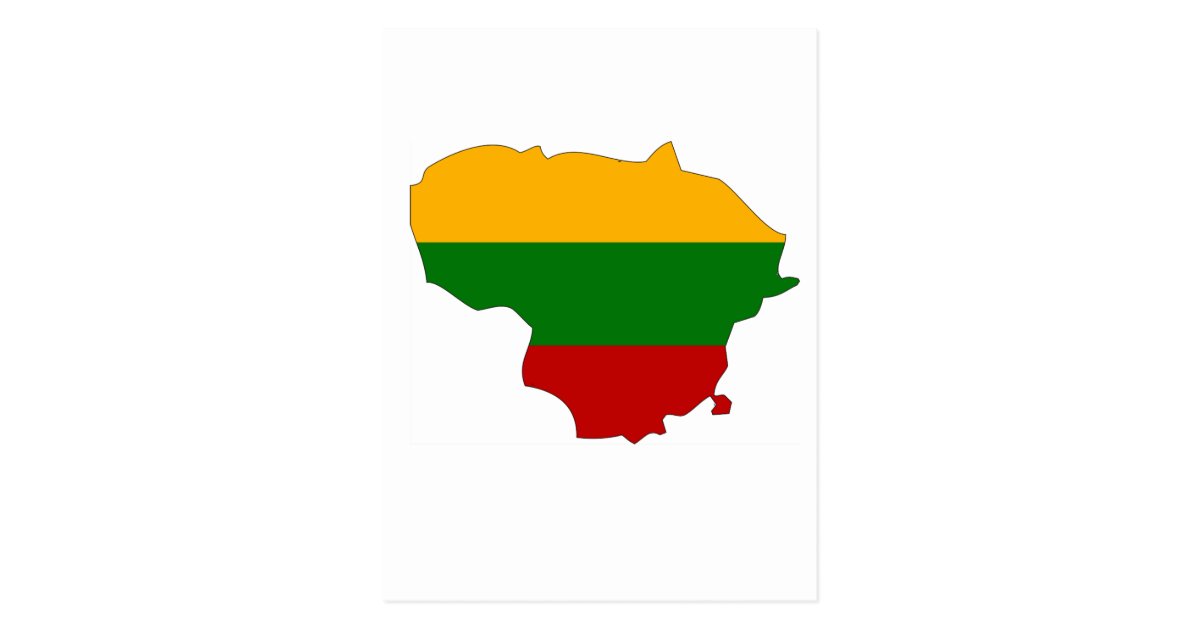 Lithuania flag map postcard | Zazzle.co.uk
