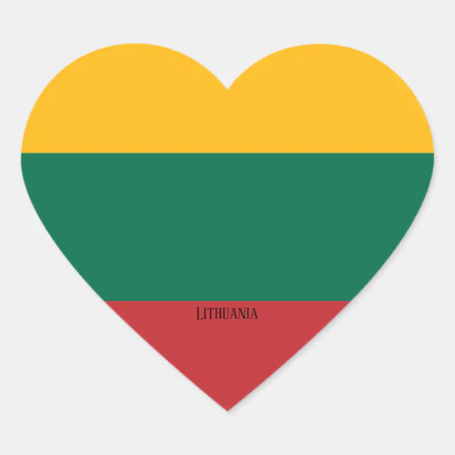 Lithuania Flag Splendid Patriotic Heart Sticker | Zazzle