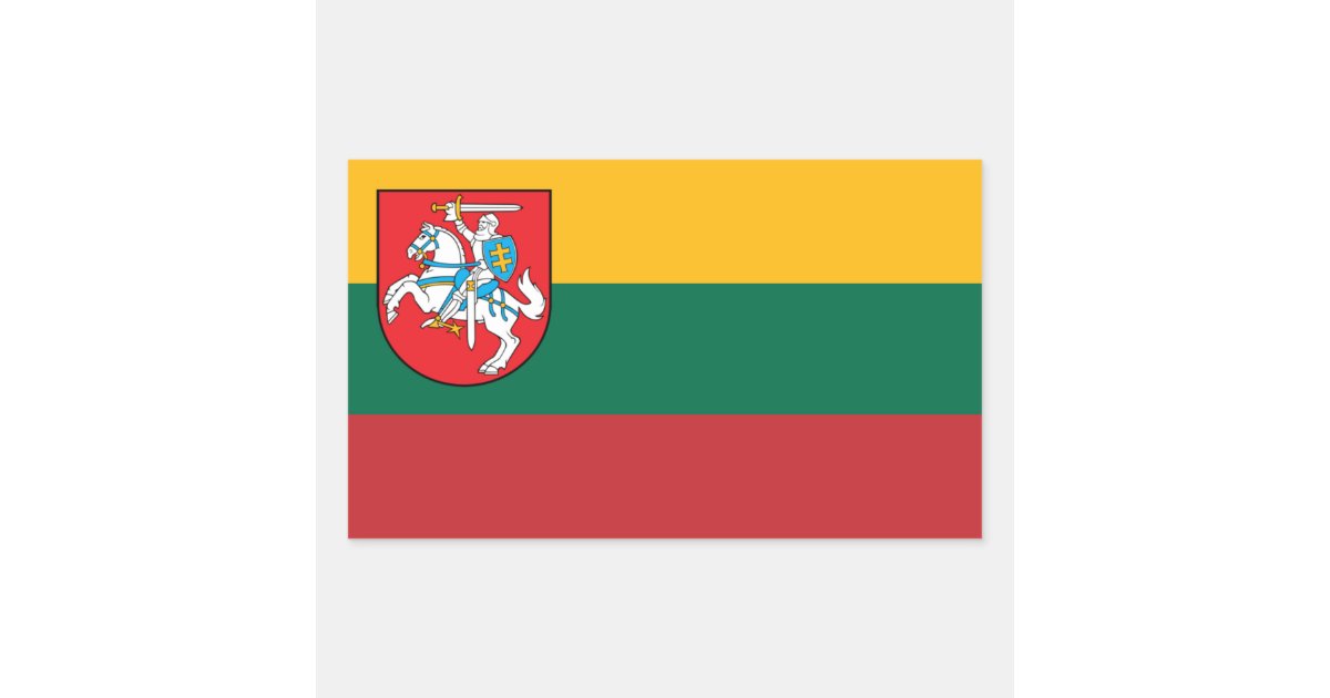 Lithuania Flag with Vytis Rectangular Sticker | Zazzle