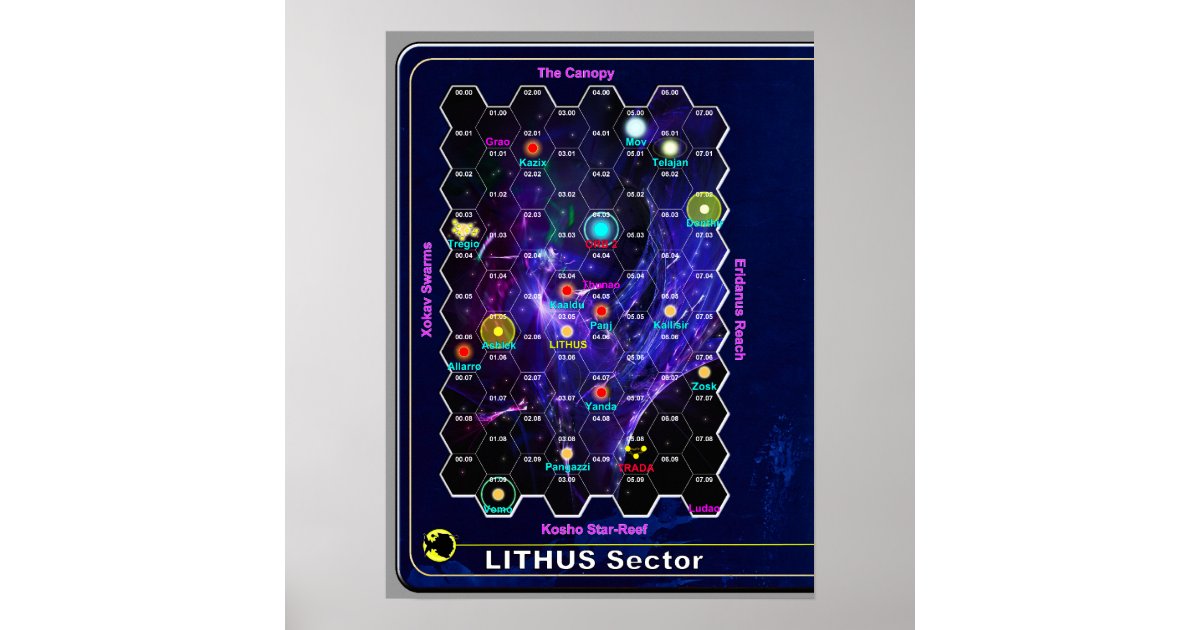 Lithus Sector Map Poster | Zazzle