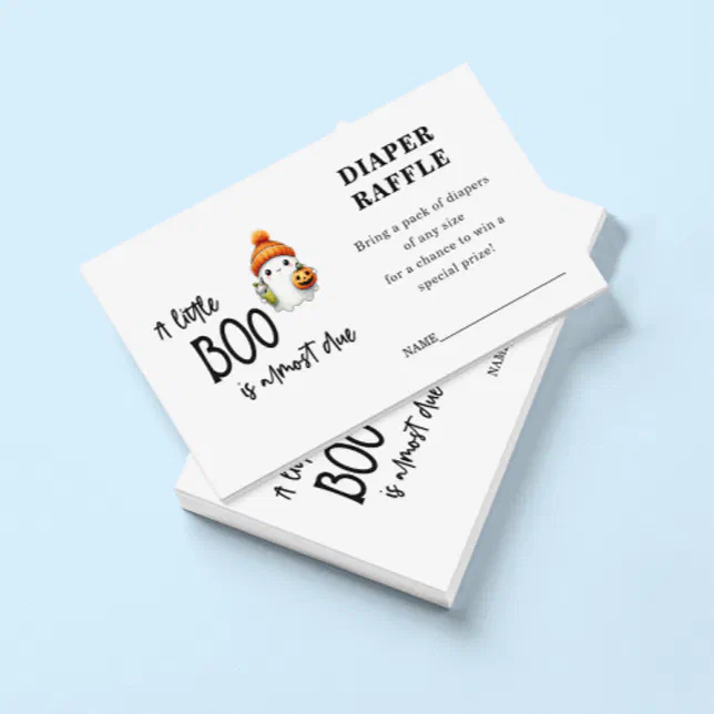 Little Boo Halloween Diaper Raffle Baby Shower Enclosure Card | Zazzle