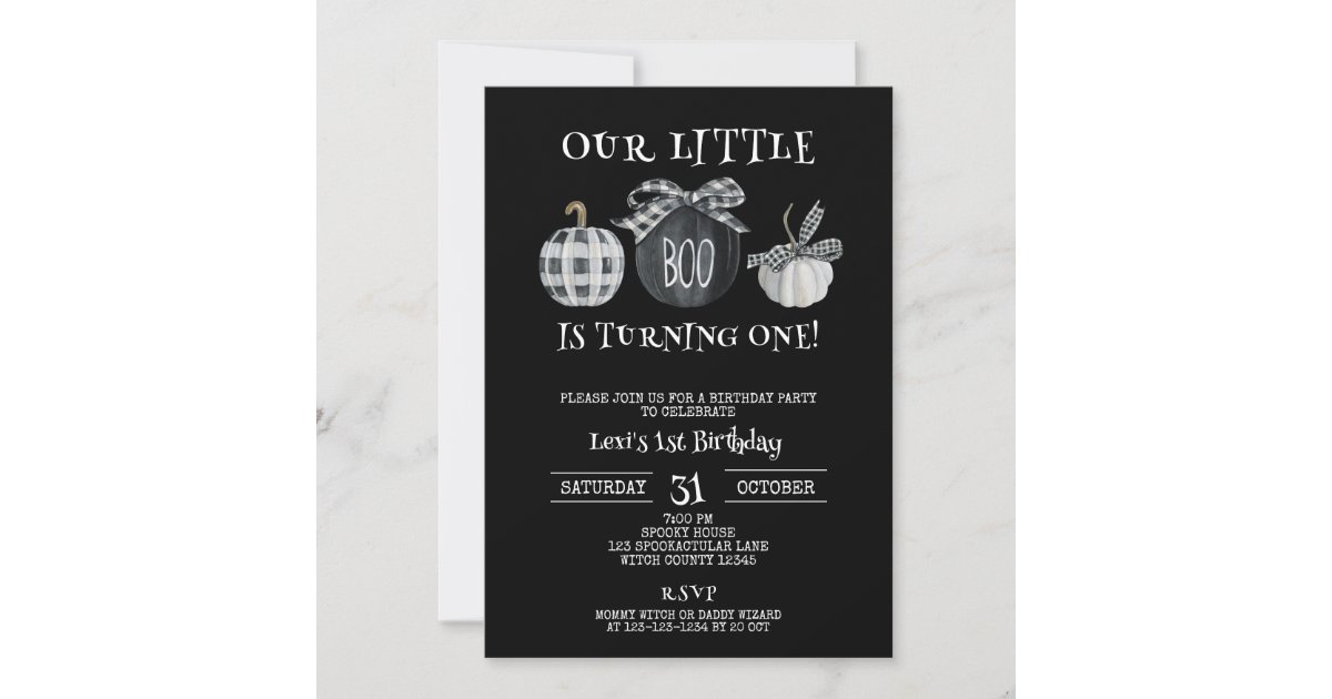 Little Boo is turning ONE, Halloween 1st Birthday Invitation | Zazzle