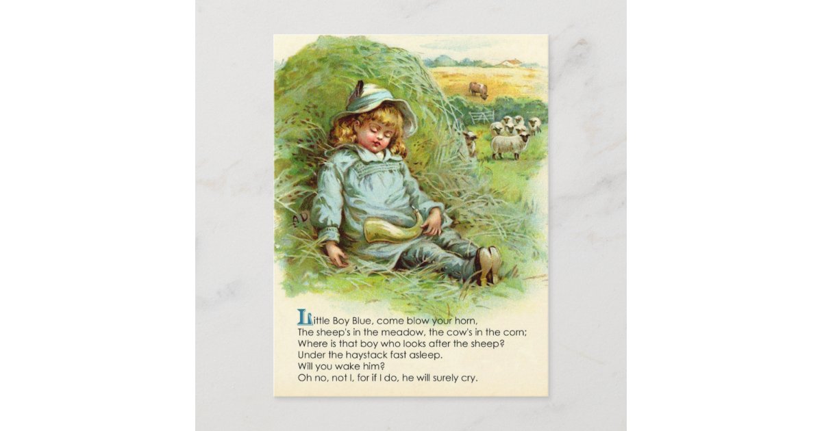 Little Boy Blue Nursery Rhyme Postcard | Zazzle