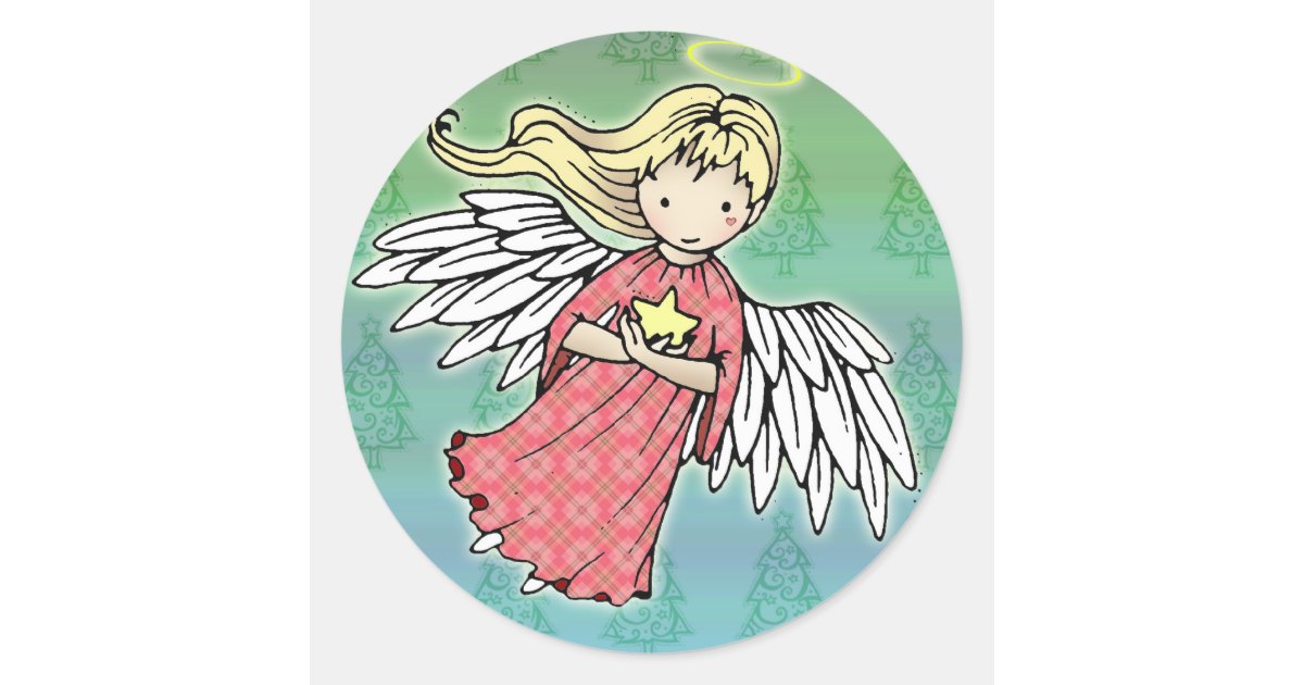 Little Christmas Angel Stickers | Zazzle