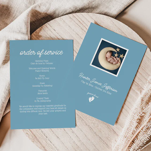 Little Feet Baby Memorial Order or Service Program Invitation | Zazzle