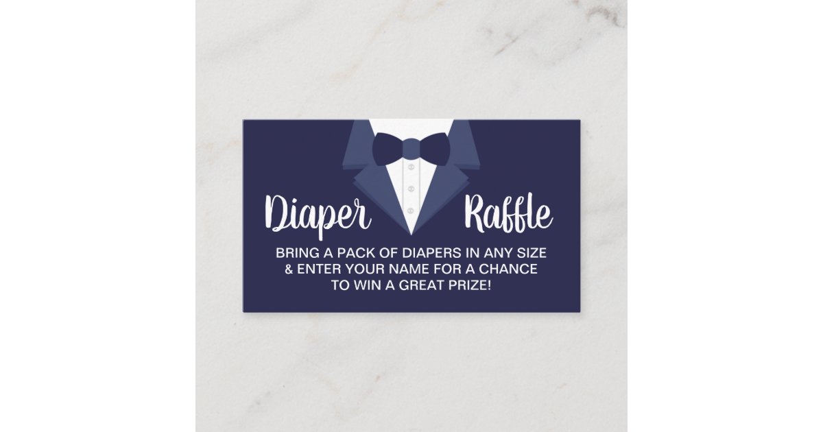 Little Gentleman Diaper Raffle Ticket, Tuxedo Business Card | Zazzle