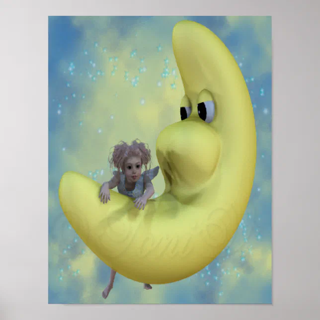 Little Girl Angel at Play Poster | Zazzle