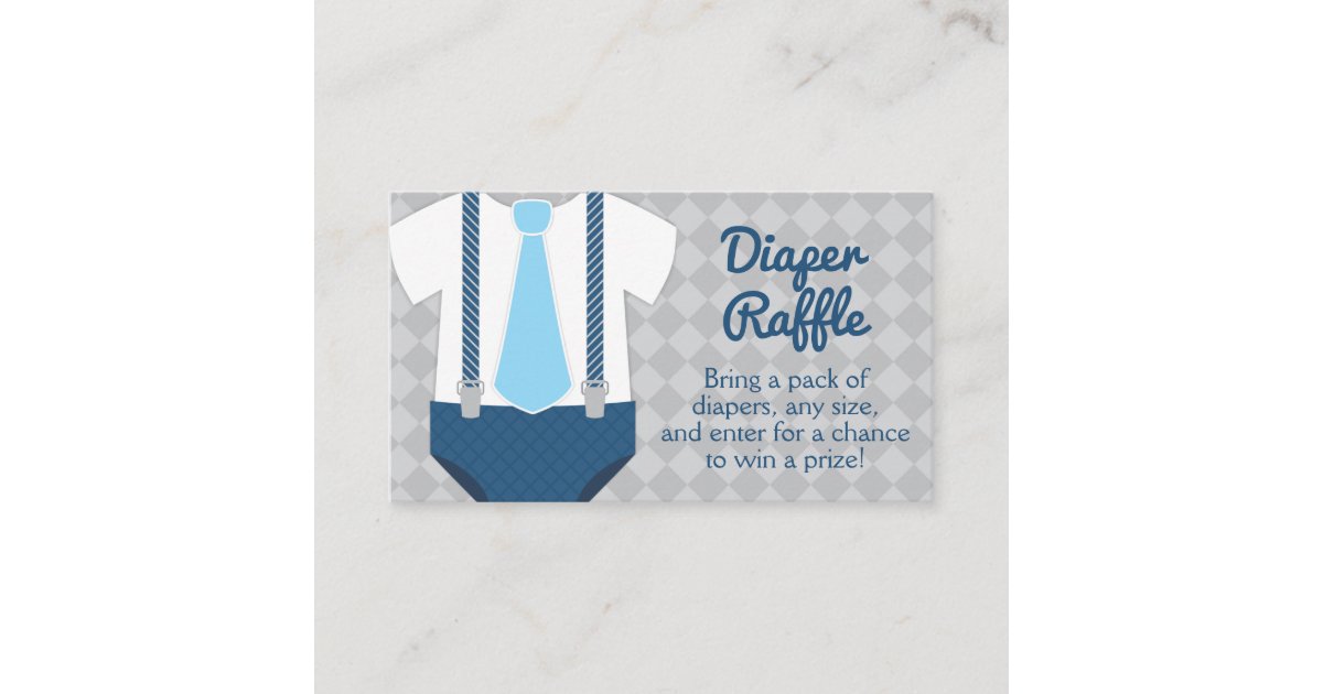 Little Man Diaper Raffle Baby Shower Enclosure Card | Zazzle