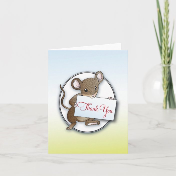 Little Mouse Thank You Card | Zazzle.co.uk