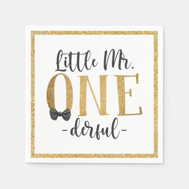 Little Mr. One Derful 1st Birthday Napkins | Zazzle