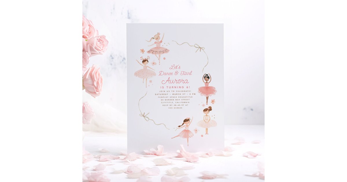 Little Pretty Ballerinas Ballet Birthday Party Invitation | Zazzle