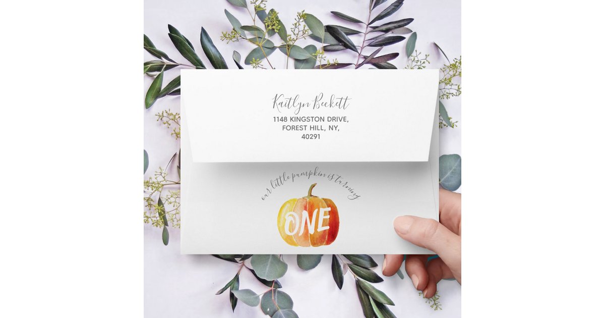 Little Pumpkin 1st Birthday Envelope | Zazzle