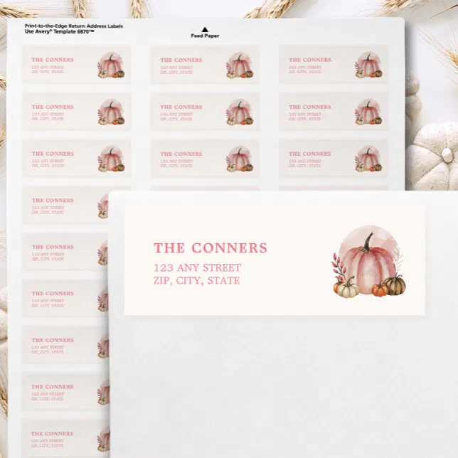 Little Pumpkin Girl Baby Shower Return Address | Zazzle
