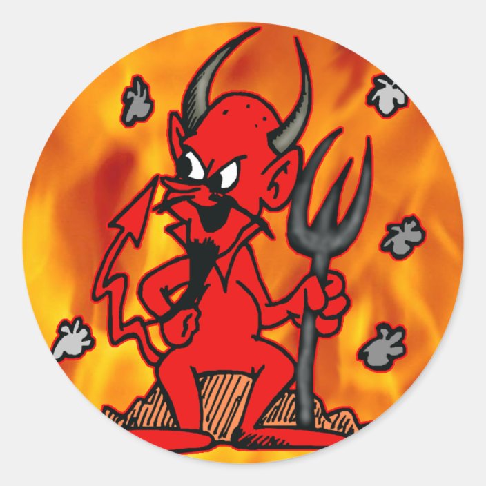 Little Red Devil Classic Round Sticker | Zazzle.co.uk