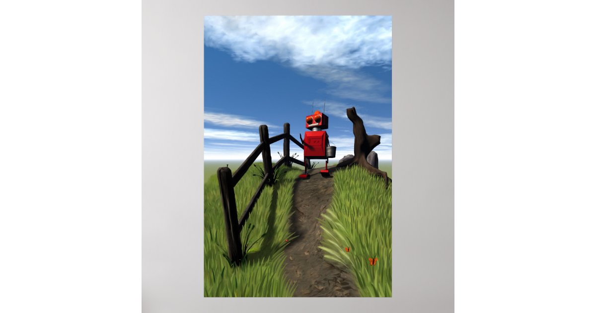 Little Red Robot Print | Zazzle