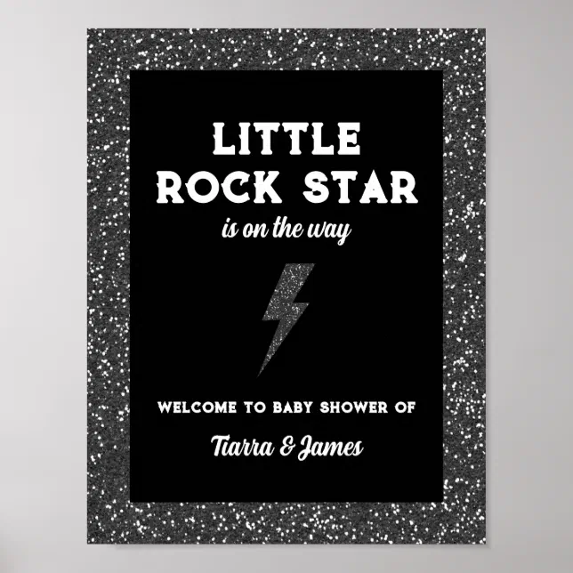 Little Rock Star Baby Shower Welcome Poster | Zazzle
