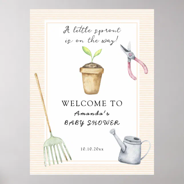 Little Sprout Baby Shower Poster | Zazzle