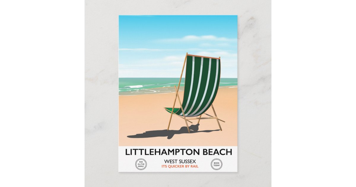 Littlehampton Beach East Sussex travel poster Postcard | Zazzle