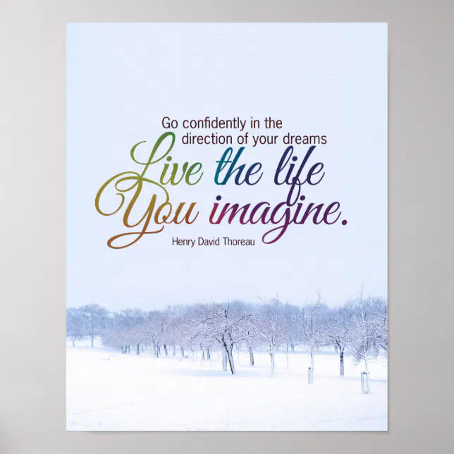 Live The Life You Imagine Motivational Quote Poster | Zazzle