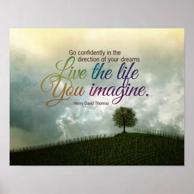 Live The Life You Imagine Motivational Quote Poster | Zazzle