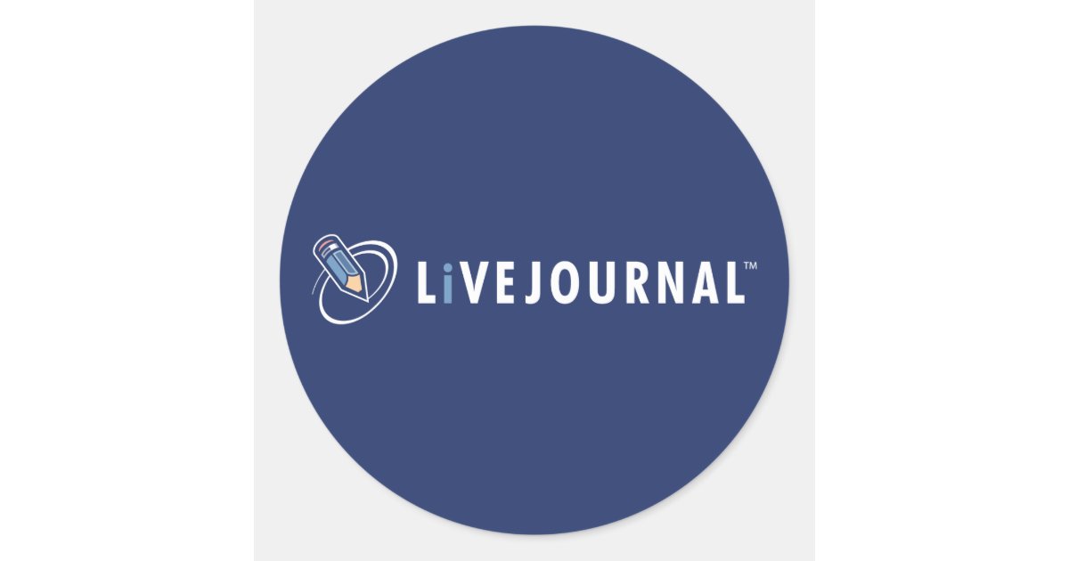 LiveJournal Logo Horizontal Classic Round Sticker | Zazzle