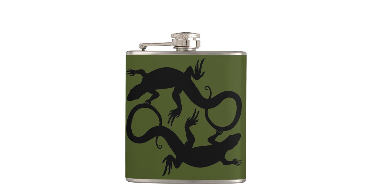 Lizard Flask Custom Reptile Lizard Art Drink Flask | Zazzle