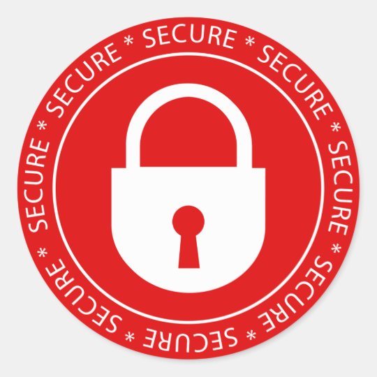 Lock Secure Sign Sticker | Zazzle.co.uk