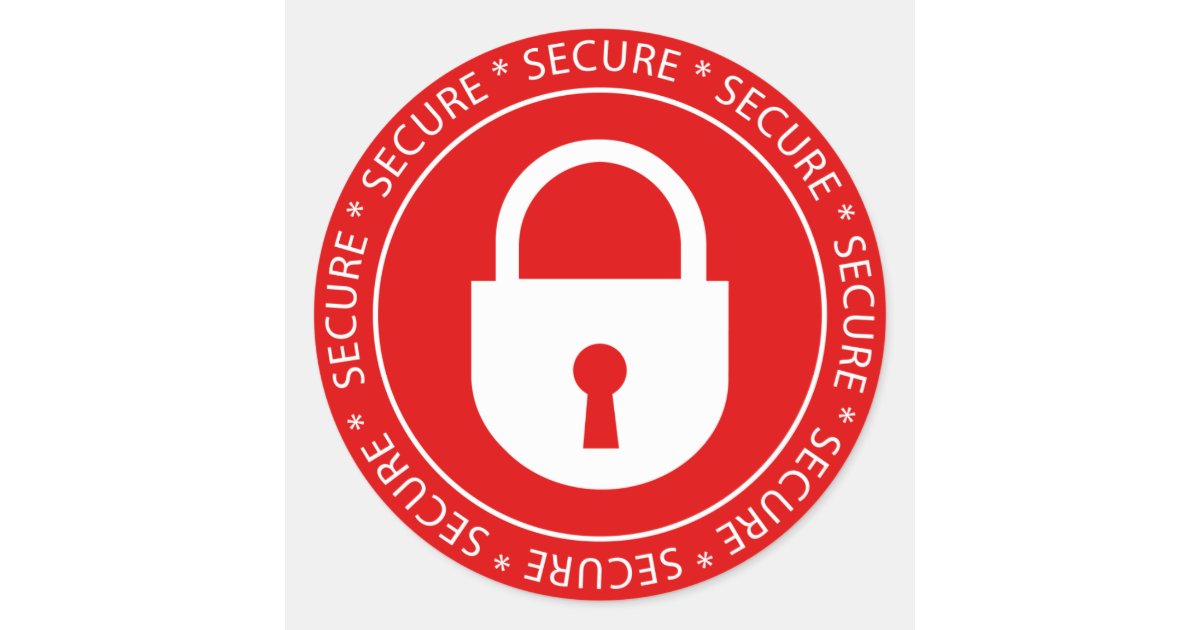Lock Secure Sign Sticker | Zazzle