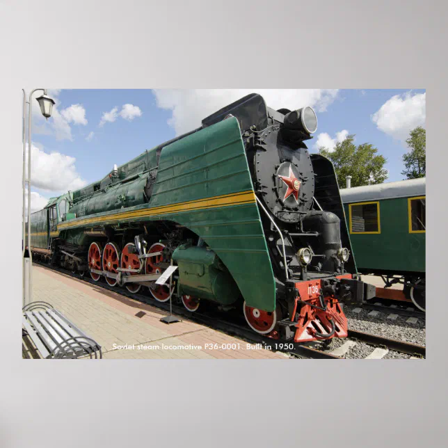 Locomotive, Soviet steam locomotive P36-0001. B... Poster | Zazzle