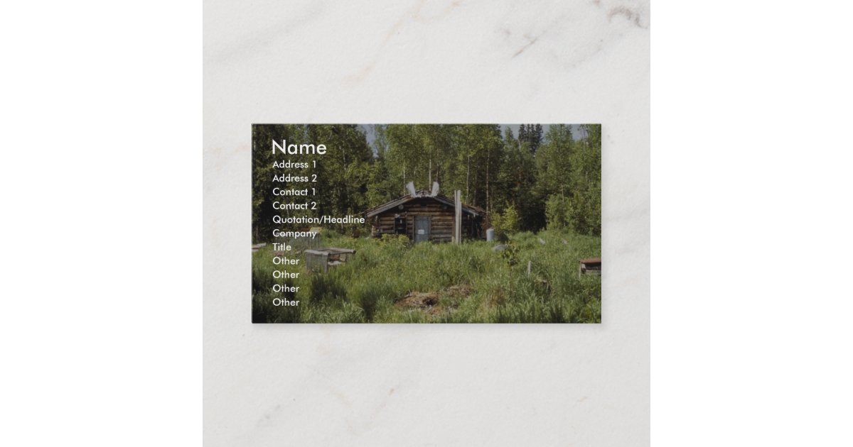 Log Cabin along the Nowitna River Business Card | Zazzle