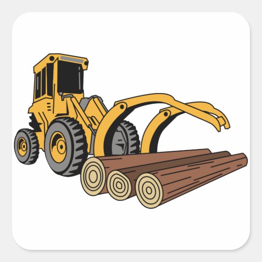 Logging Loader Square Sticker | Zazzle.co.uk
