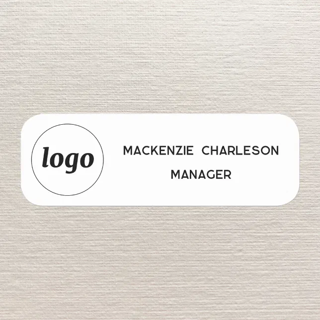Logo Employee Staff Magnetic or Pin Name Tag | Zazzle