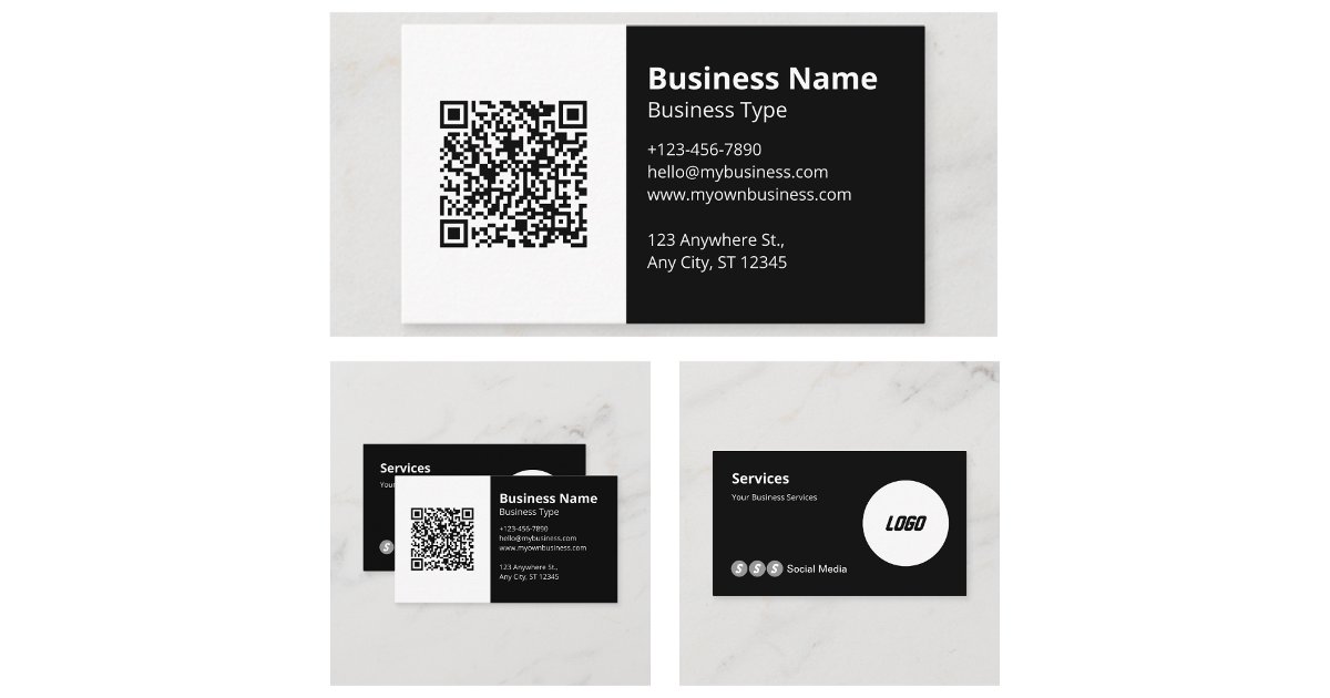 Logo Scannable QR Code Website Social Media Icon Business Card | Zazzle