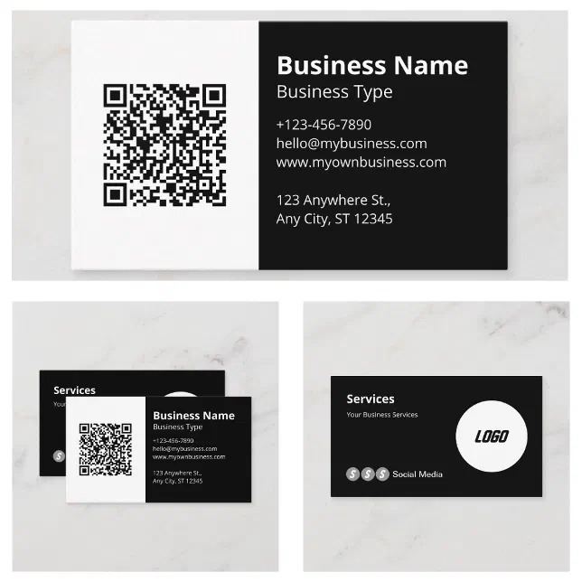Logo Scannable QR Code Website Social Media Icon Business Card | Zazzle