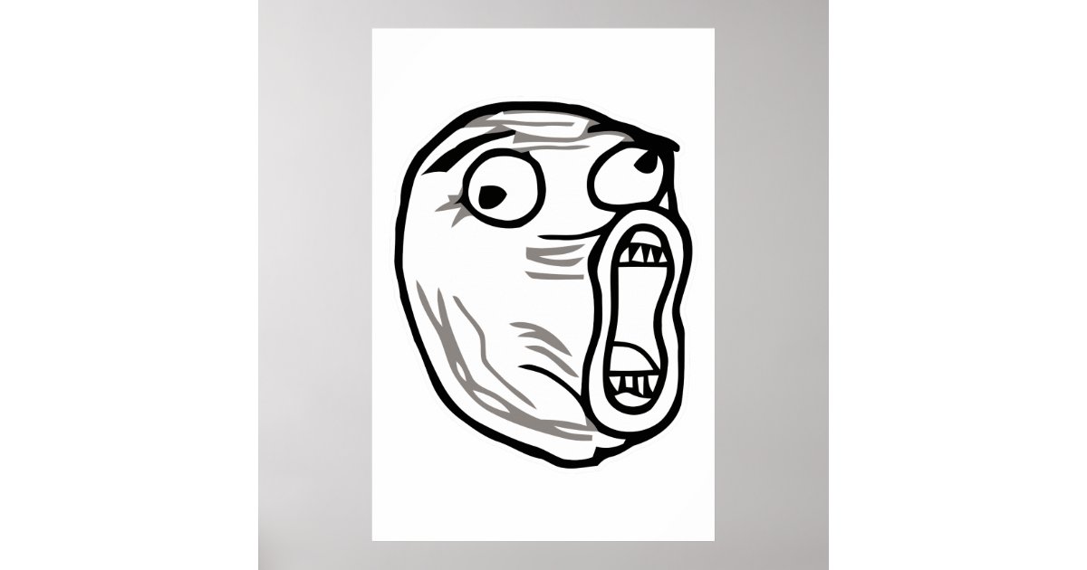 lol face meme humour rofl omg omfg poster | Zazzle