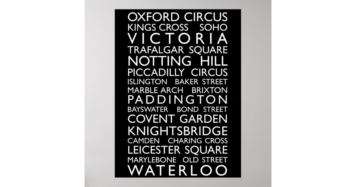 London Bus Roll (Bus Blind) Poster | Zazzle