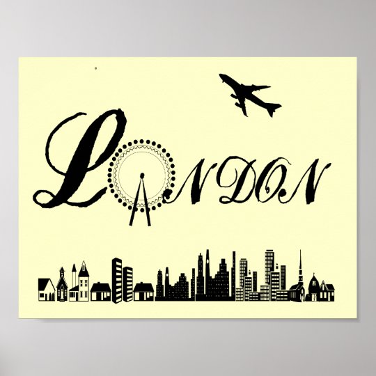 London Eye City Theme Word Art Poster Print | Zazzle.co.uk