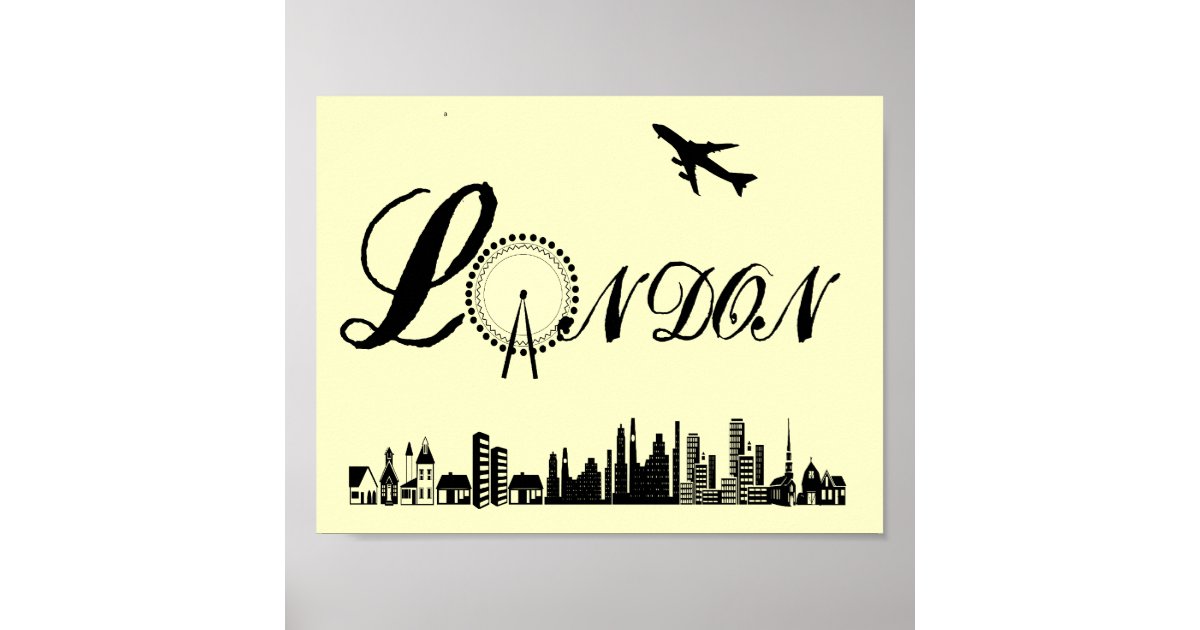 London Eye City Theme Word Art Poster Print | Zazzle